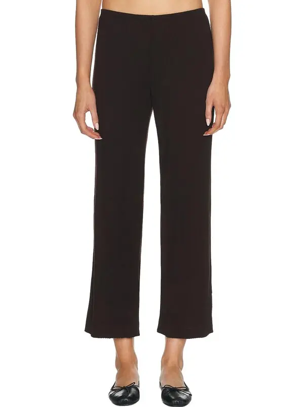 Donni. Baby Rib Scallop Pant - Espresso