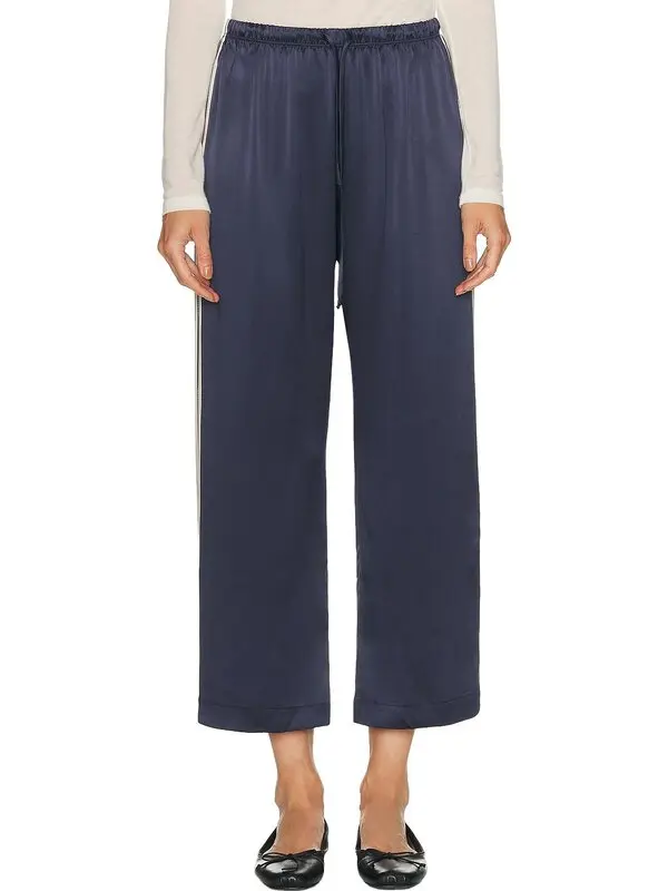Donni. Silk Stripe Crop Pant - Navy