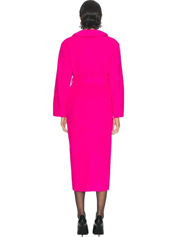 Lapointe Fuzzy Coating Belted Coat - Vivid Pink