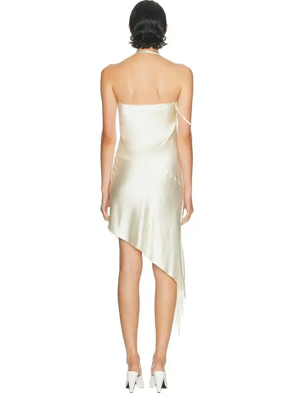 COURREGES Undressed Lace Satin Dress - Limoncello