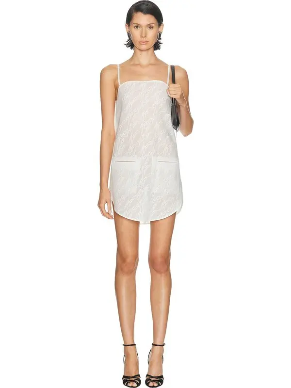 COURREGES Circle Lace Mini Dress - Heritage White