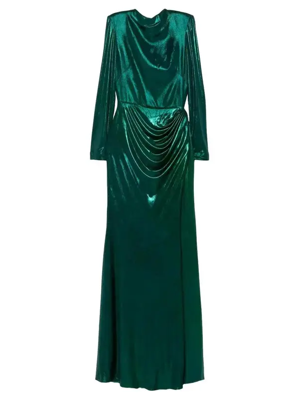 CRISTALLINI Nyssia Draped Maxi Dress - Green