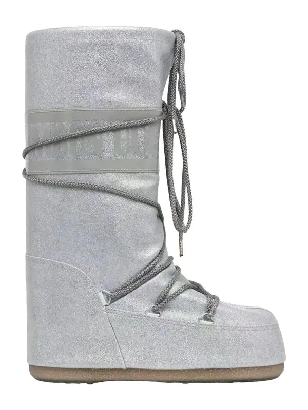 Moon Boot Icon Glitter Lace-up Boots - Silver