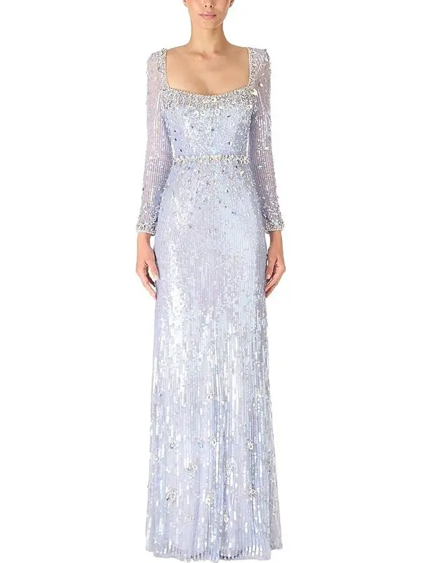 Jenny Packham Sequin-embellished Maxi Gown - Iris