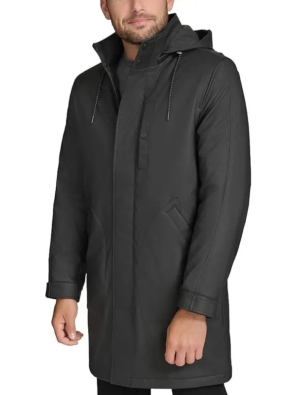 Andrew Marc Smithon Rubberized Rain Jacket - Black