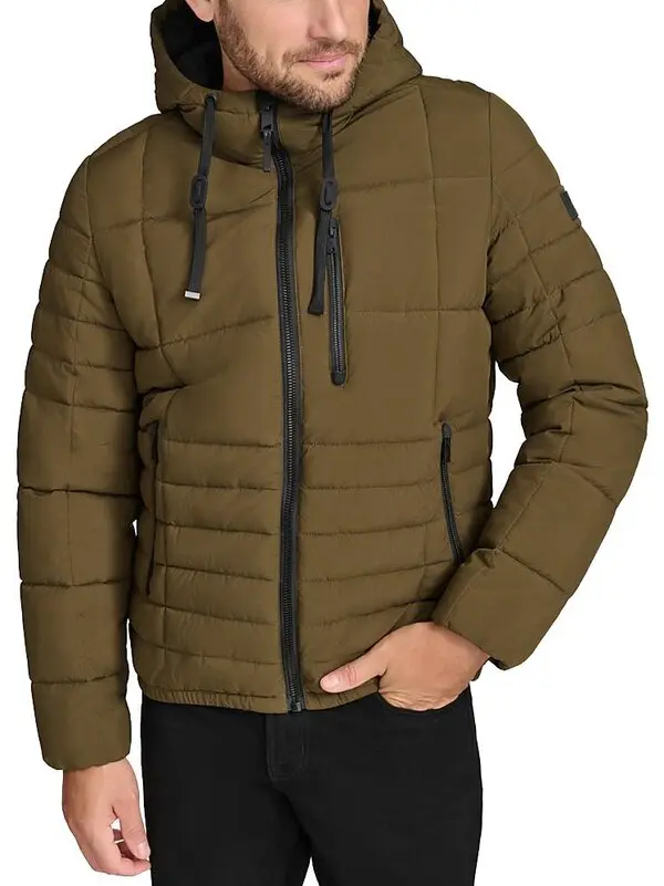 Andrew Marc Fitzroy Quilted Puffer Jacket - Olive