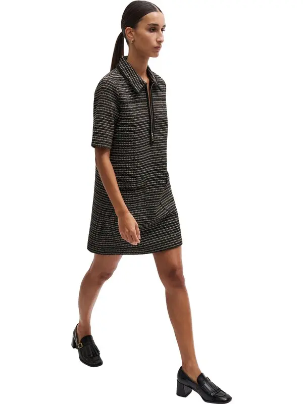 ME+EM Stripe Tweed Mini Dress - Black Multi