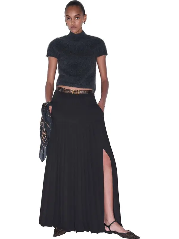 ME+EM Slit Full-length Skirt - Black