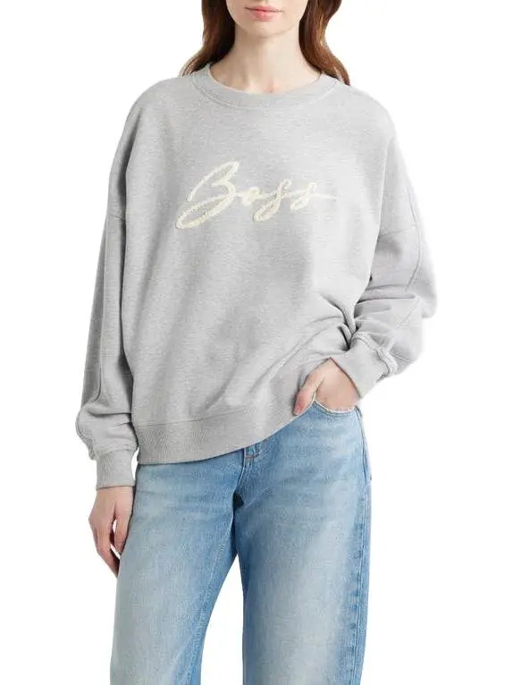 BOSS Cotton Sweatshirt - Lt Pstl/gy
