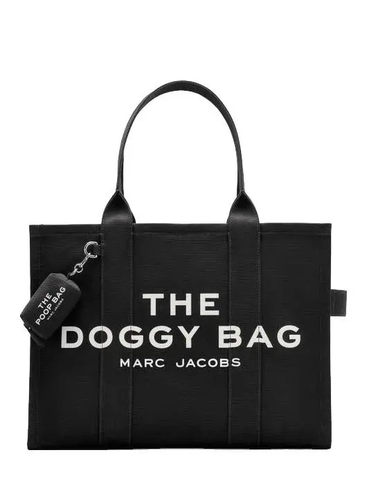 Marc Jacobs The Doggy Cotton Canvas Tote - Black