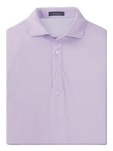 TURTLESON Clarence Mini Diamond Jacquard Performance Polo - Lavender