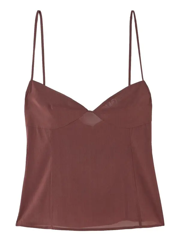 ST. AGNI Stretch-silk Organza Camisole - Purple