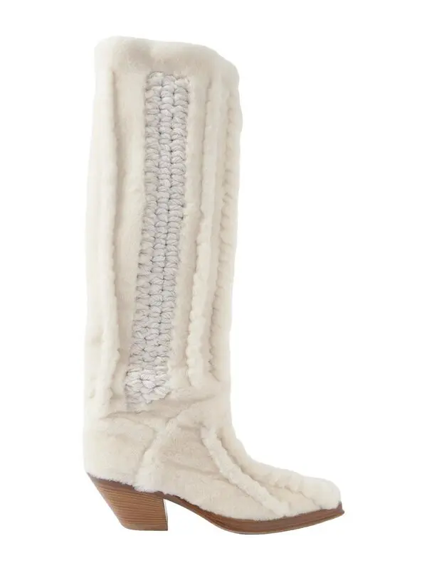 Gabriela Hearst Joseph Shearling Knee Boots - Ivory