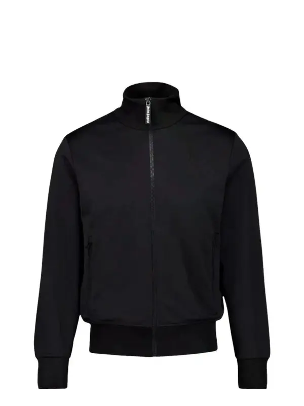 Palm Angels Logo Print Zip-up Sweatshirt - Black