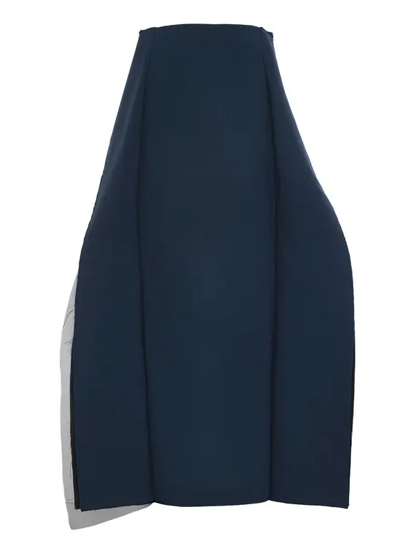 A.W.A.K.E. Mode Panelled Silk-wool Midi Skirt - Navy