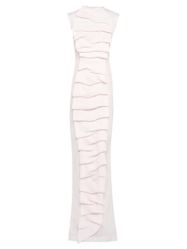 A.W.A.K.E. Mode Ruched Bib-front Maxi Dress - Pink