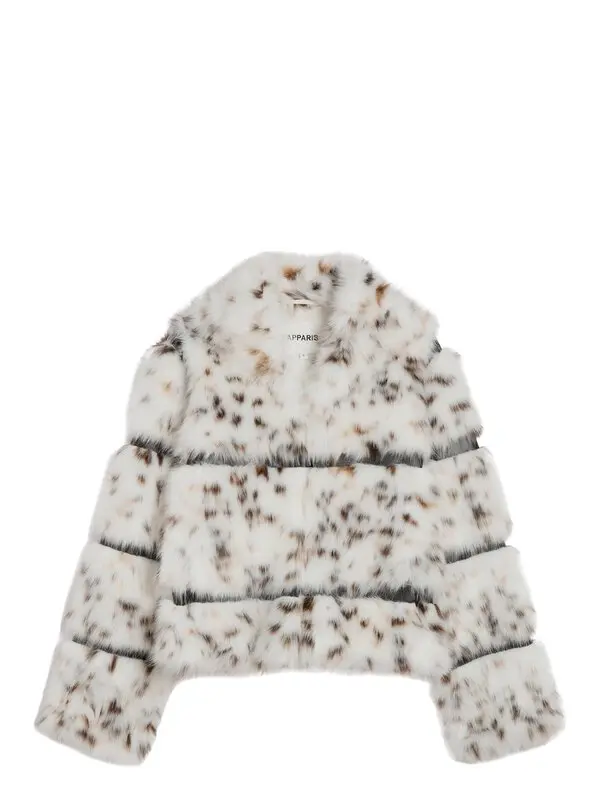 Apparis Sai Leopard Faux Fur Cropped Coat - Animal
