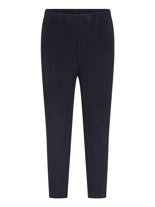 Issey Miyake Pleated Straight Leg Pants - Blue
