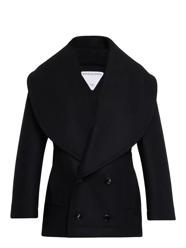 Bottega Veneta Wool-blend Double-breasted Coat - Nero