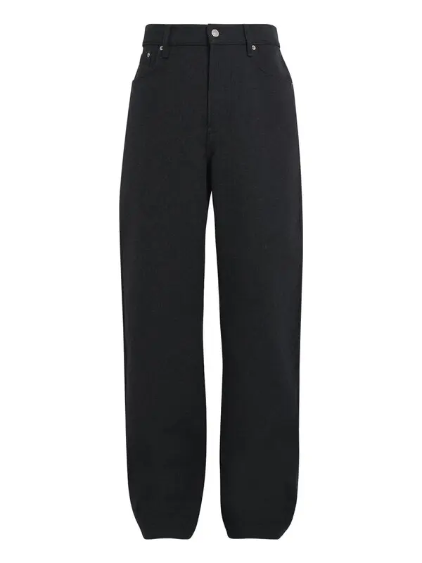 Dries Van Noten Brushed Twill Straight Trousers - Grey