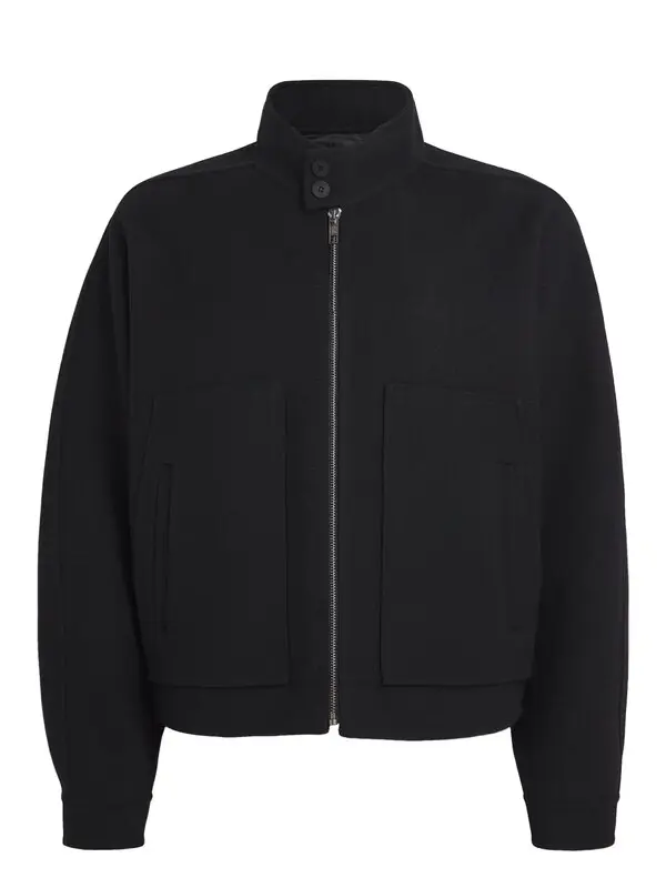 WOOYOUNGMI Wool-blend High-neck Zip-up - Black