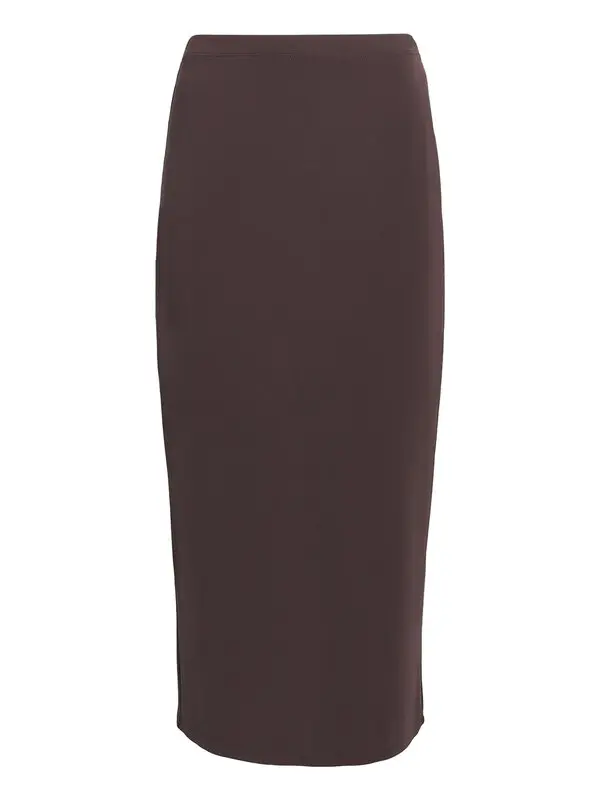 Good American Matte Jersey Midi Skirt - Brown