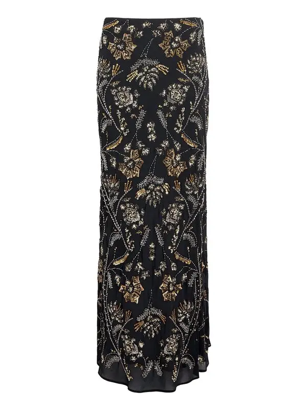 Veronica Beard Embellished Medina Maxi Skirt - Black