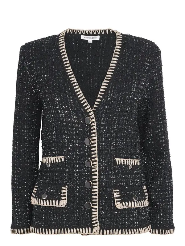Veronica Beard Ceriani Tweed Jacket - Black