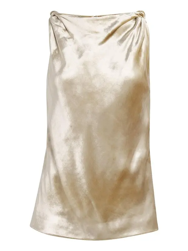 Adam Lippes Velvet Selima Top - Gold