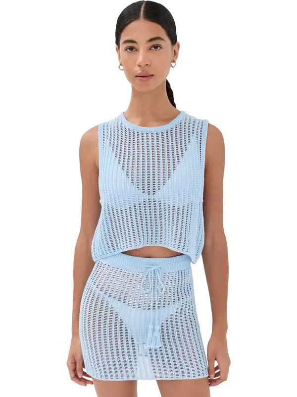 L*Space Sander Crochet Top - French Blue