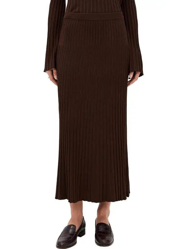 Jenni Kayne Penelope Ribbed Skirt - Chocolate
