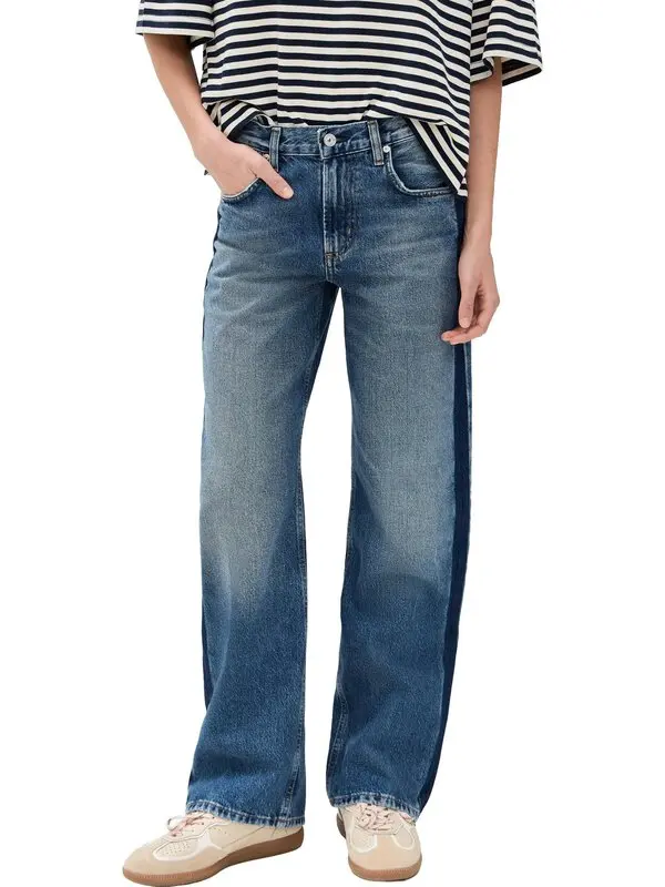 Citizens Of Humanity Lindz Low Rise Easy Straight Jeans With Tuxedo Stripe - Liro