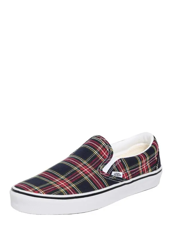 VANS Classic Slip-on Sneakers - Plaid Navy