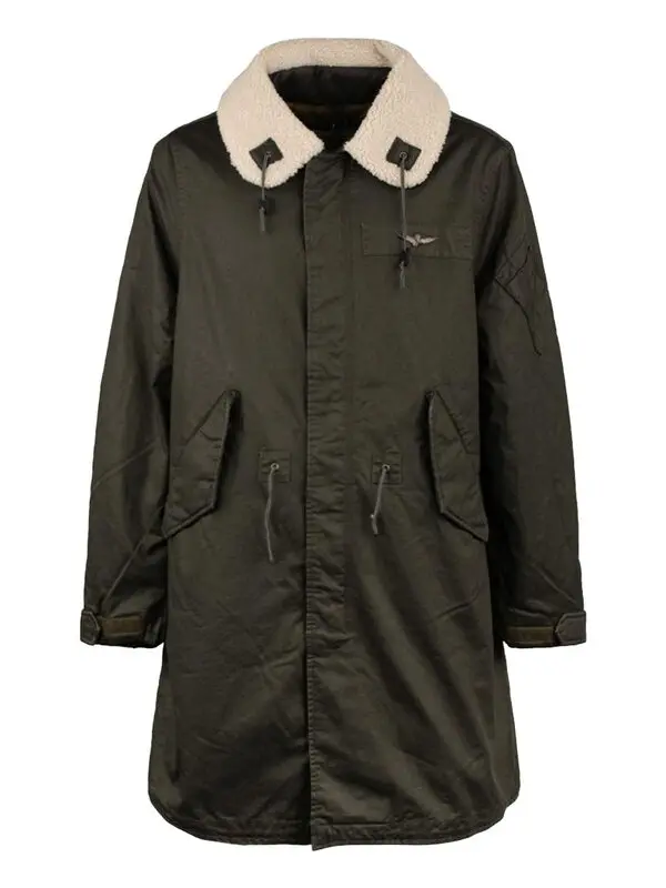 AERONAUTICA MILITARE Coated Cotton Hooded Parka - Green
