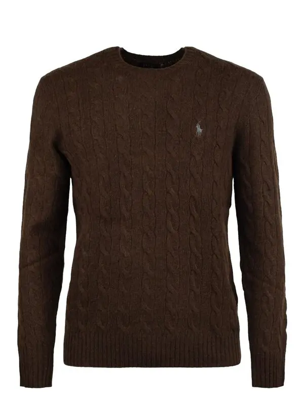 Ralph Lauren Braided Wool And Cashmere Sweater - Brown