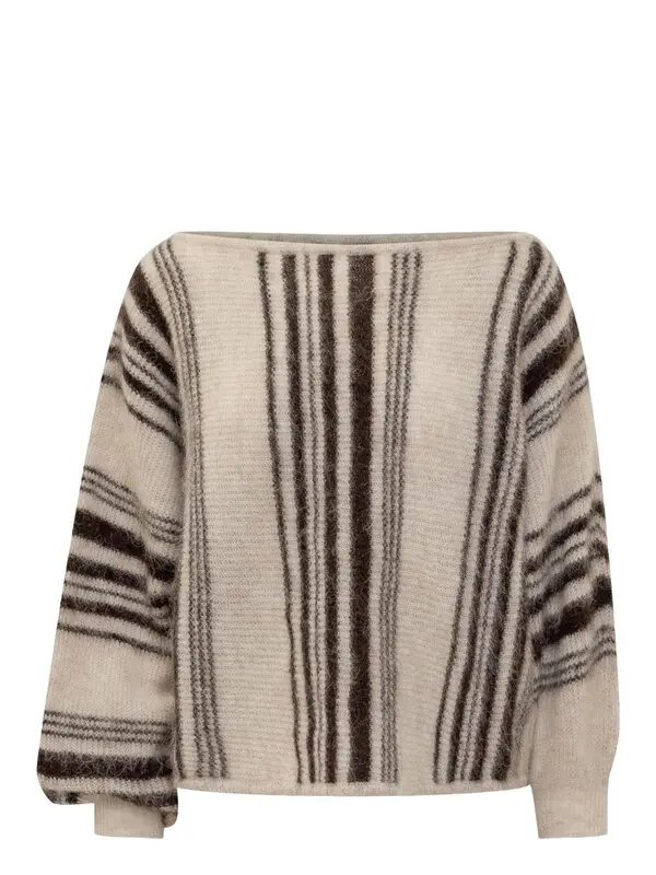 Ba&sh Striped Wool-blend Sweater - Brown