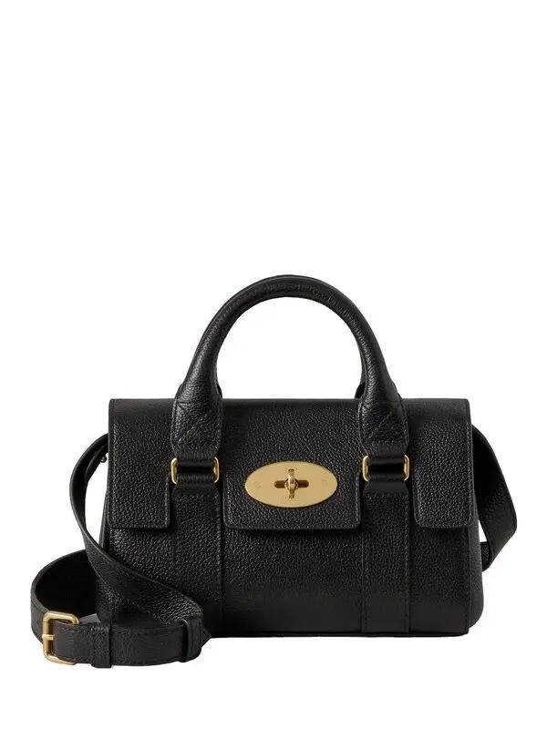 Mulberry Mini Bayswater Grained Leather Satchel - Black