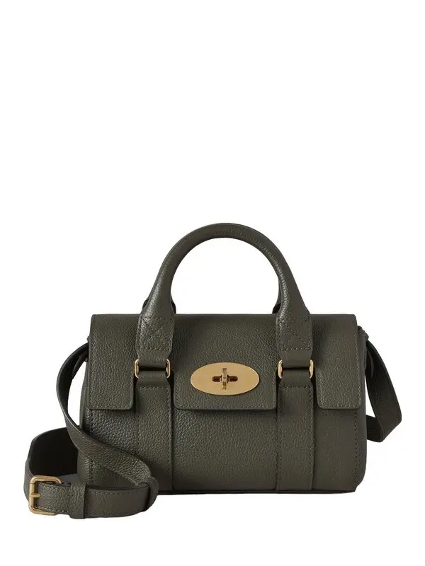 Mulberry Mini Bayswater Grained Leather Satchel - Juniper Green