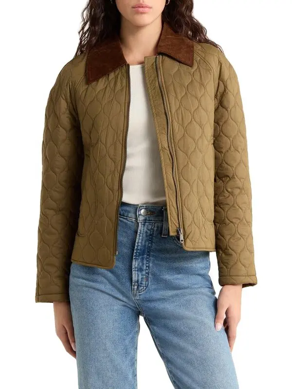 Avec Les Filles Quilted Barn Jacket - Military