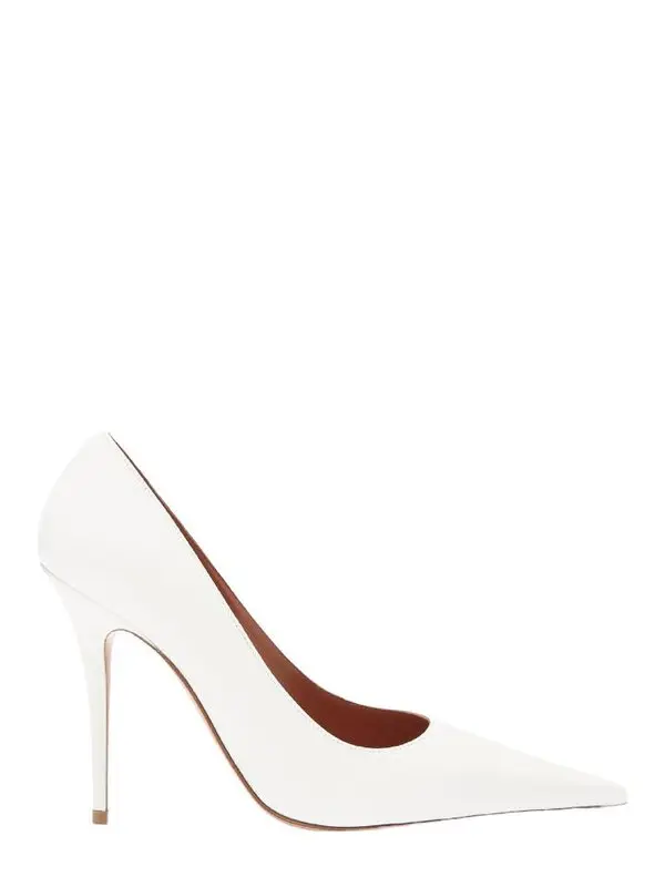 Amina Muaddi Barbara Pointy Toe Pump - White Nappa