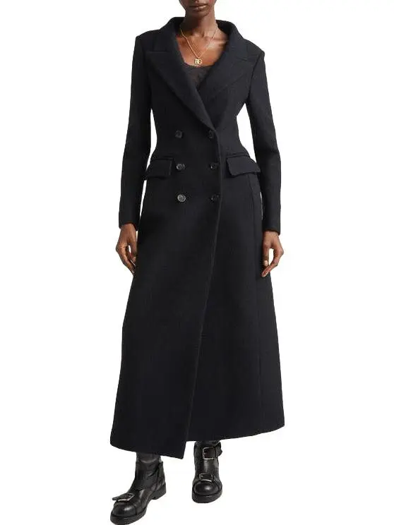 Dolce & Gabbana Double-breasted Virgin Wool Coat - Nero