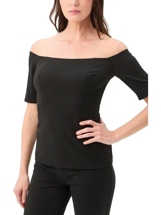 Trina Turk Structured Off-the-shoulder Top - Black