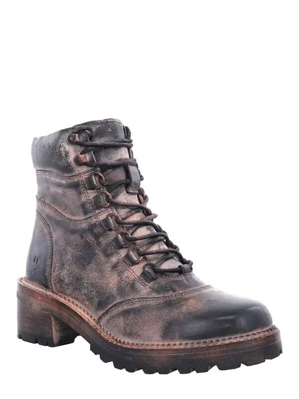 ROAN Hiker Style Ankle Boots - Black Napa Rust Bfs