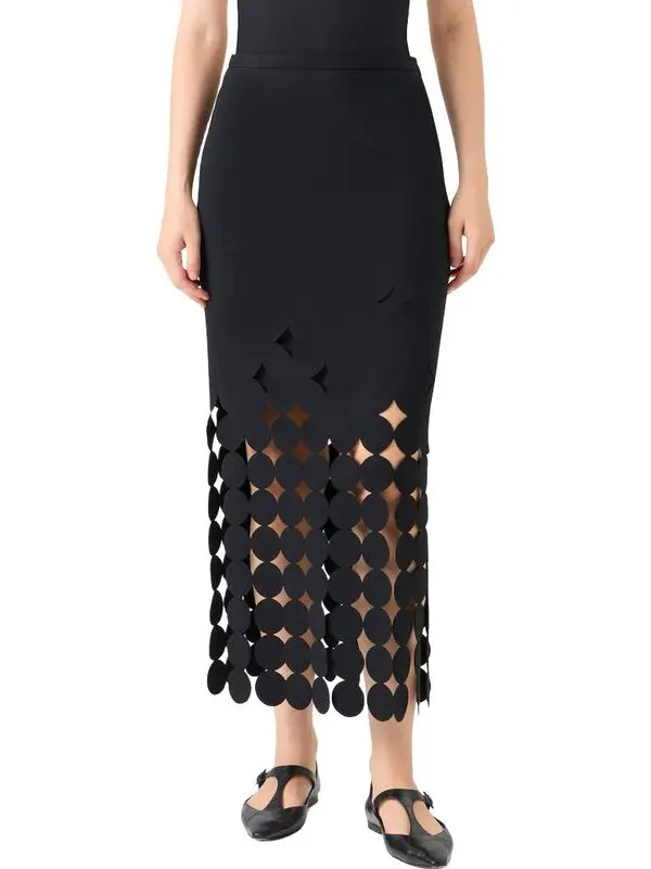 Akris Dot Cutout Skirt - Black
