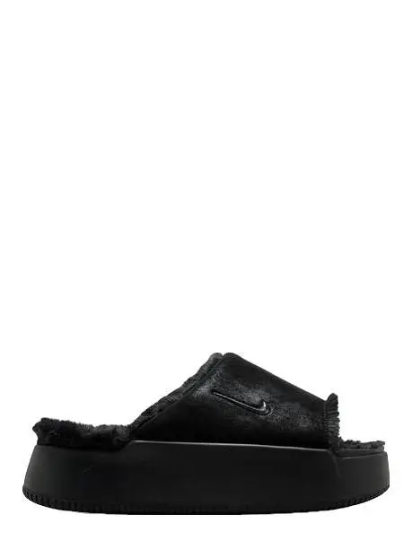 Nike Calm Elevation Faux Fur Lined Platform Slide - Black/black