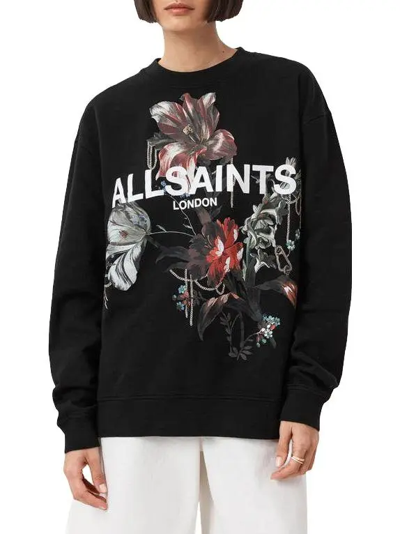 ALLSAINTS Ania Etta Graphic Sweatshirt - Black