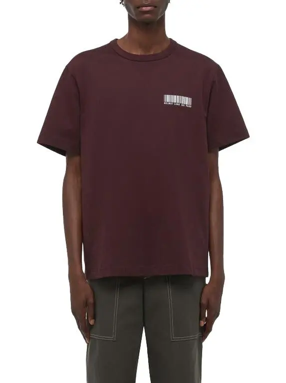 Helmut Lang Ski Schedule Cotton Graphic T-shirt - Mahogany