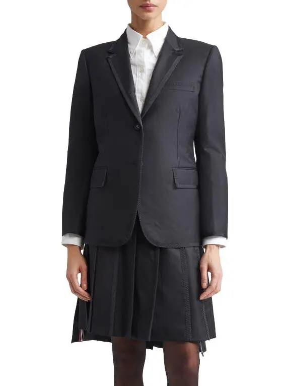 Thom Browne Super 120s Wool Twill Classic Sport Coat - Black
