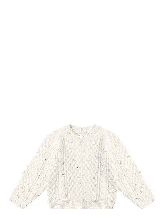 RYLEE + CRU Cable Knit Pullover Sweater - Natural