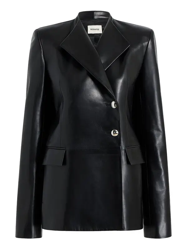 Khaite Elona Leather Jacket - Black